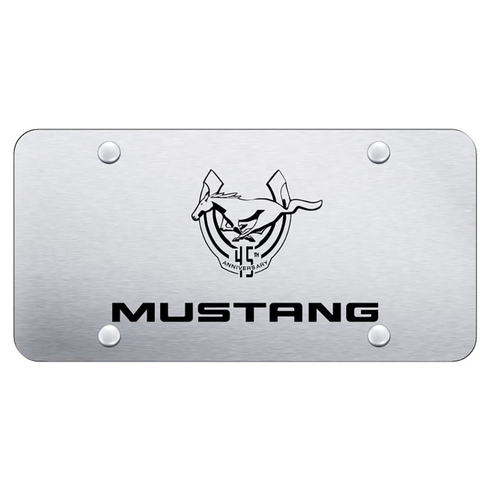 Chrome License Plate with Laser Etched Mustang 45th Anniversary Logo ...