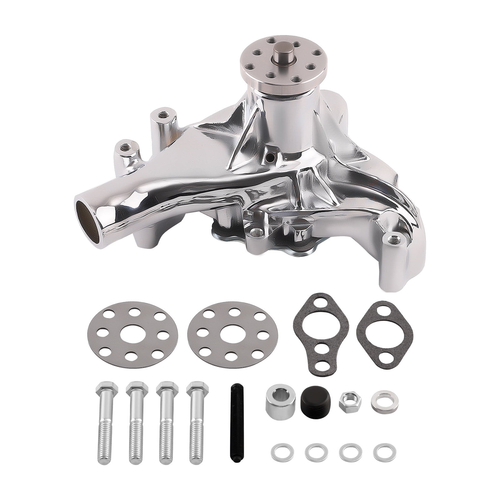 Chrome Long Water Pump High Volume Flow For Small Block Chevy 283 305 ...
