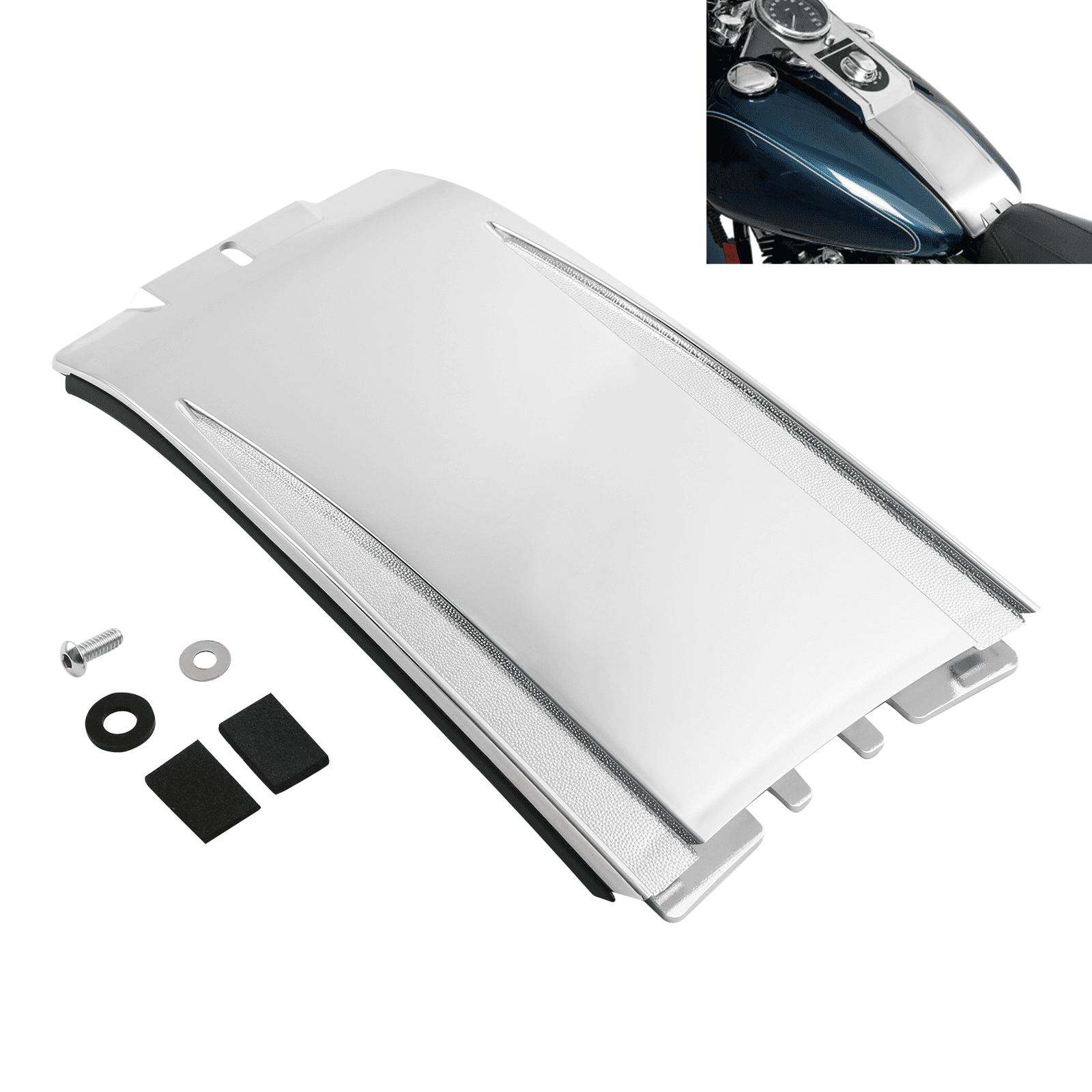 Chrome Lower Dash Extension Panel For Harley Softail Fatboy Deluxe ...
