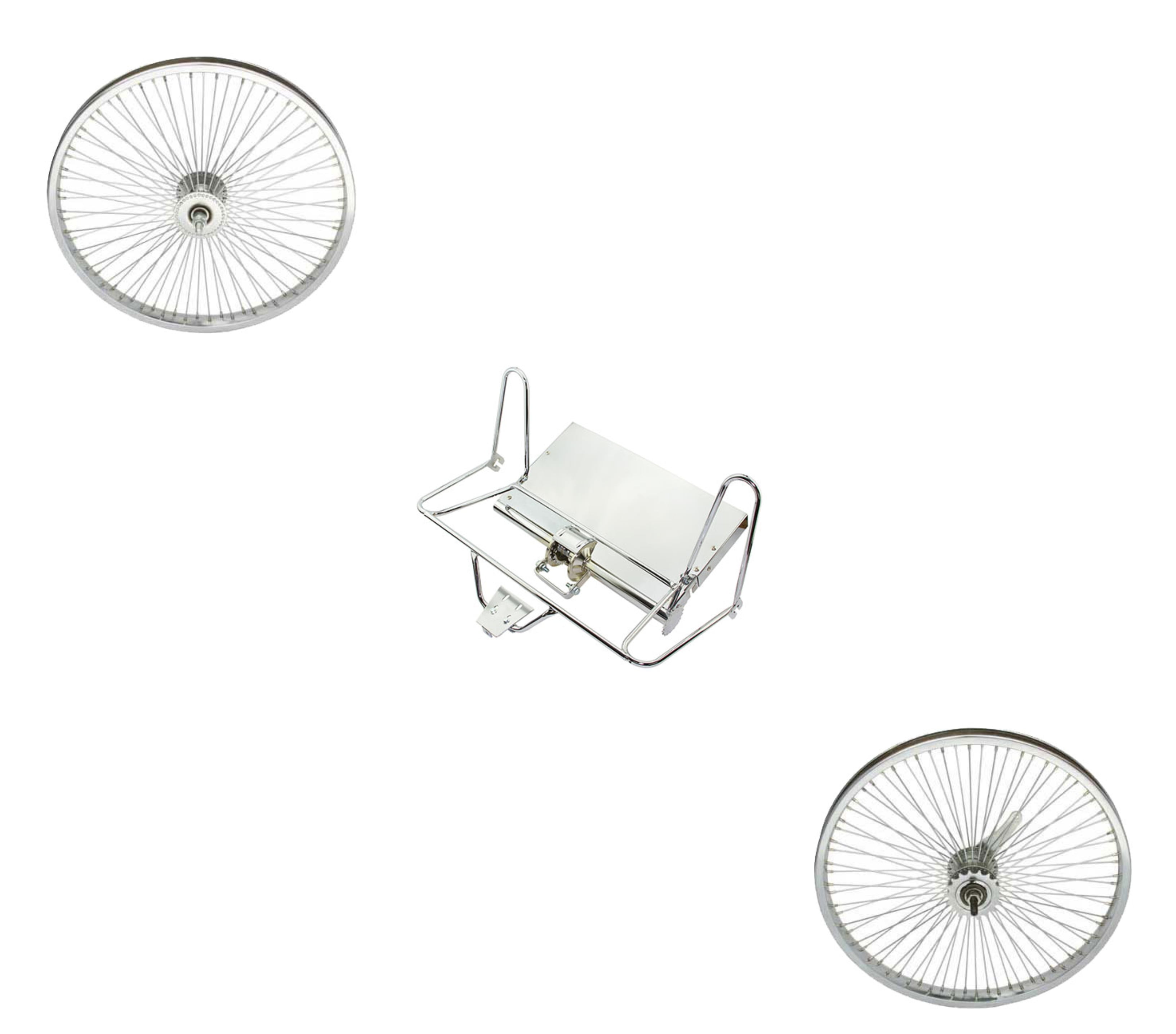 Chrome Lowrider Trike Conversion Kit with Plate for 20 inch Bike. Comes ...