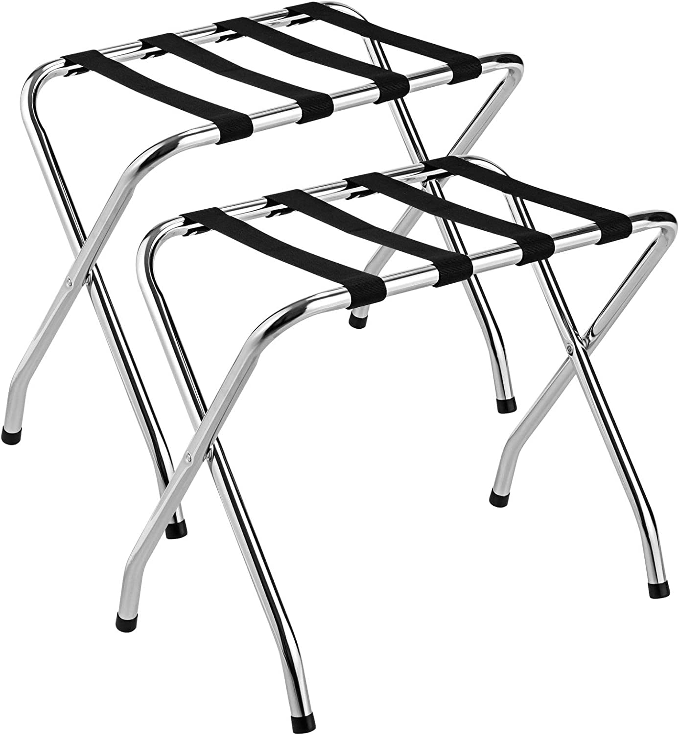 Chrome Luggage Rack for Guest Room, No Assembly Required, Folding Metal ...