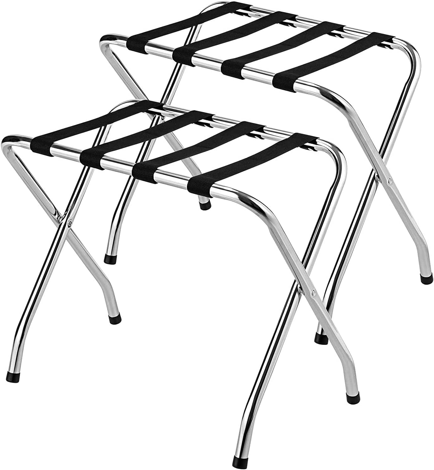 Chrome Luggage Rack for Guest Room, Folding Metal Bag Suitcase Holder ...