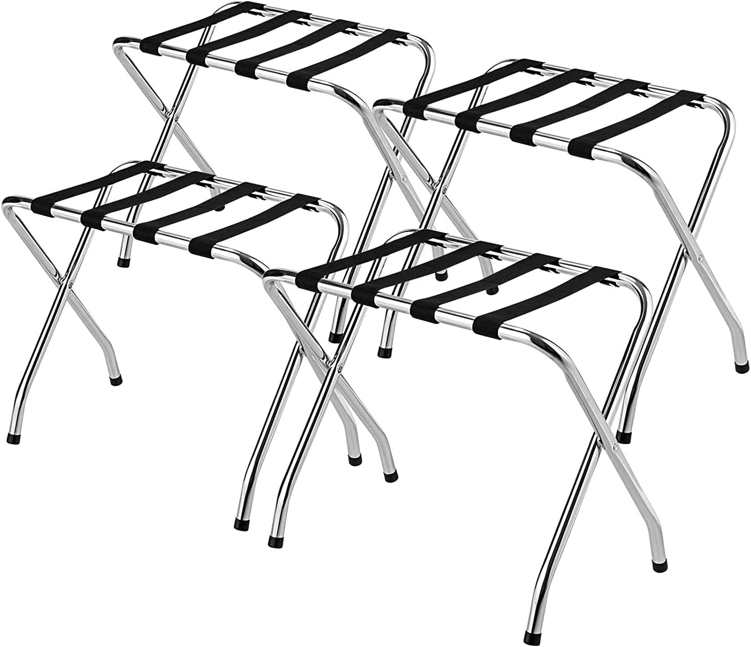 Chrome Luggage Rack for Guest Room, Folding Metal Bag Suitcase Holder ...