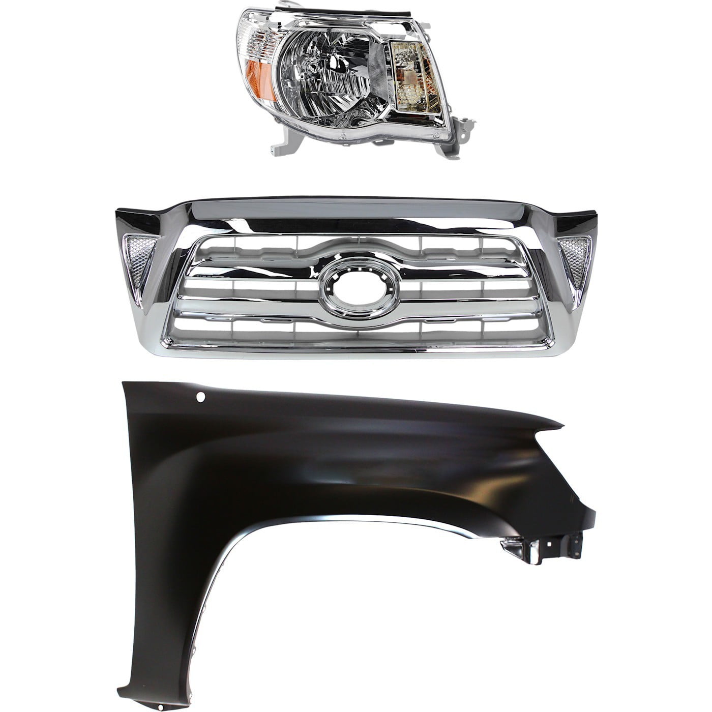 Chrome Mesh Grille Assembly Kit for Toyota for Tacoma 2005-2008 - Fits ...