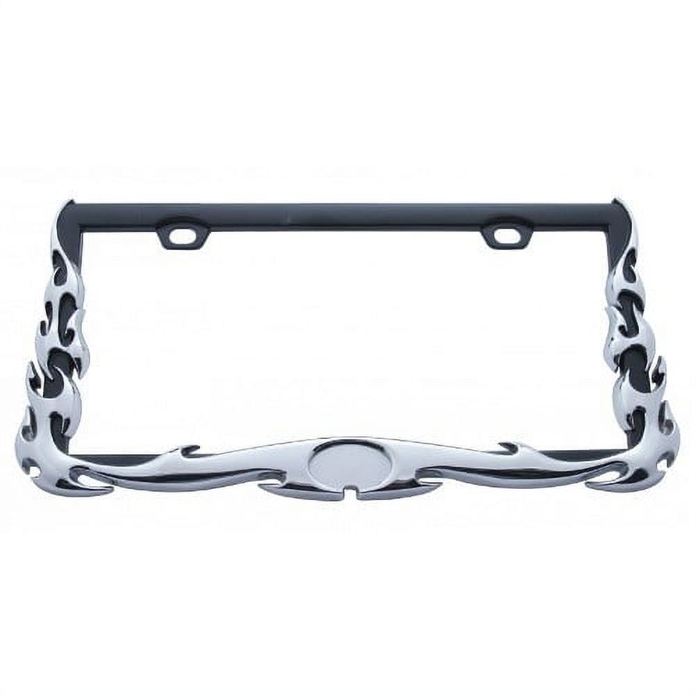Chrome Metal Flame Car Truck License Plate Tag Frame Holder - Walmart.com