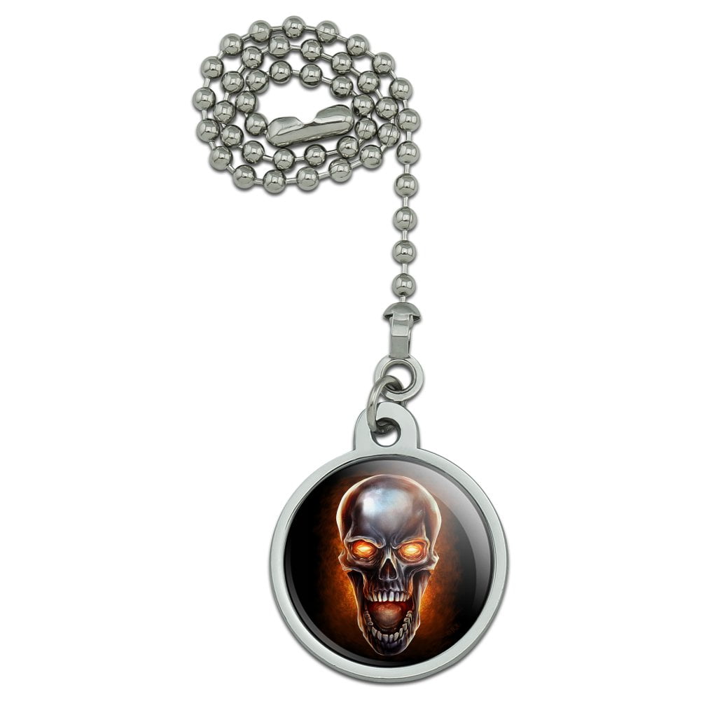 Chrome Metal Flaming Skull Ceiling Fan and Light Pull Chain - Walmart.com