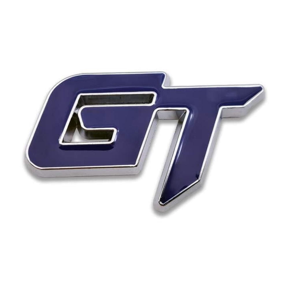 Chrome Metal GT Logo Car Emblem Premium 3D Badge Auto Racing Sport ...