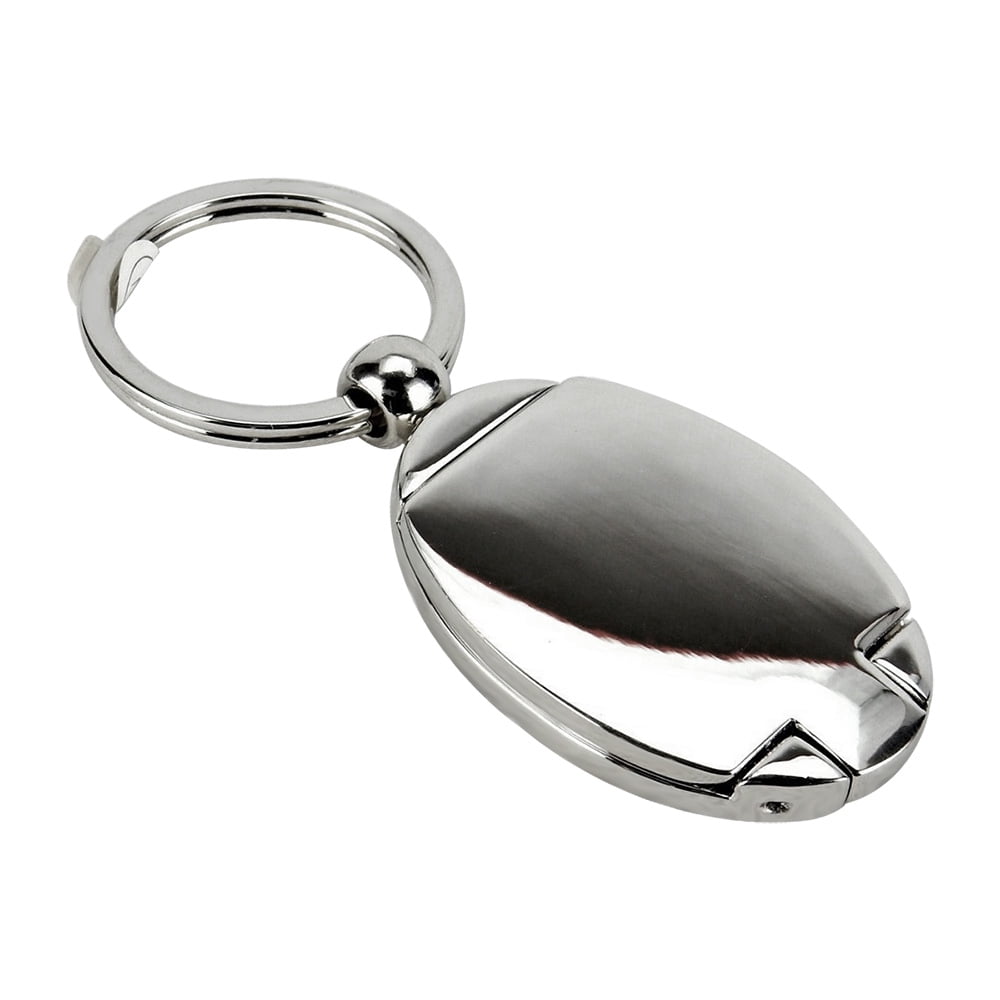 Chrome Metal Key Fob with Covered Photo Fram - Oval Key Tags - Metal ...