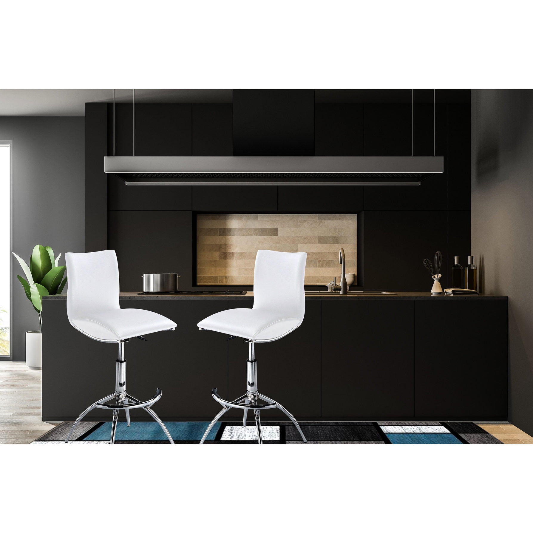 Chrome Metal Legs Design - Adjustable Height and Swivel - Kitchen ...