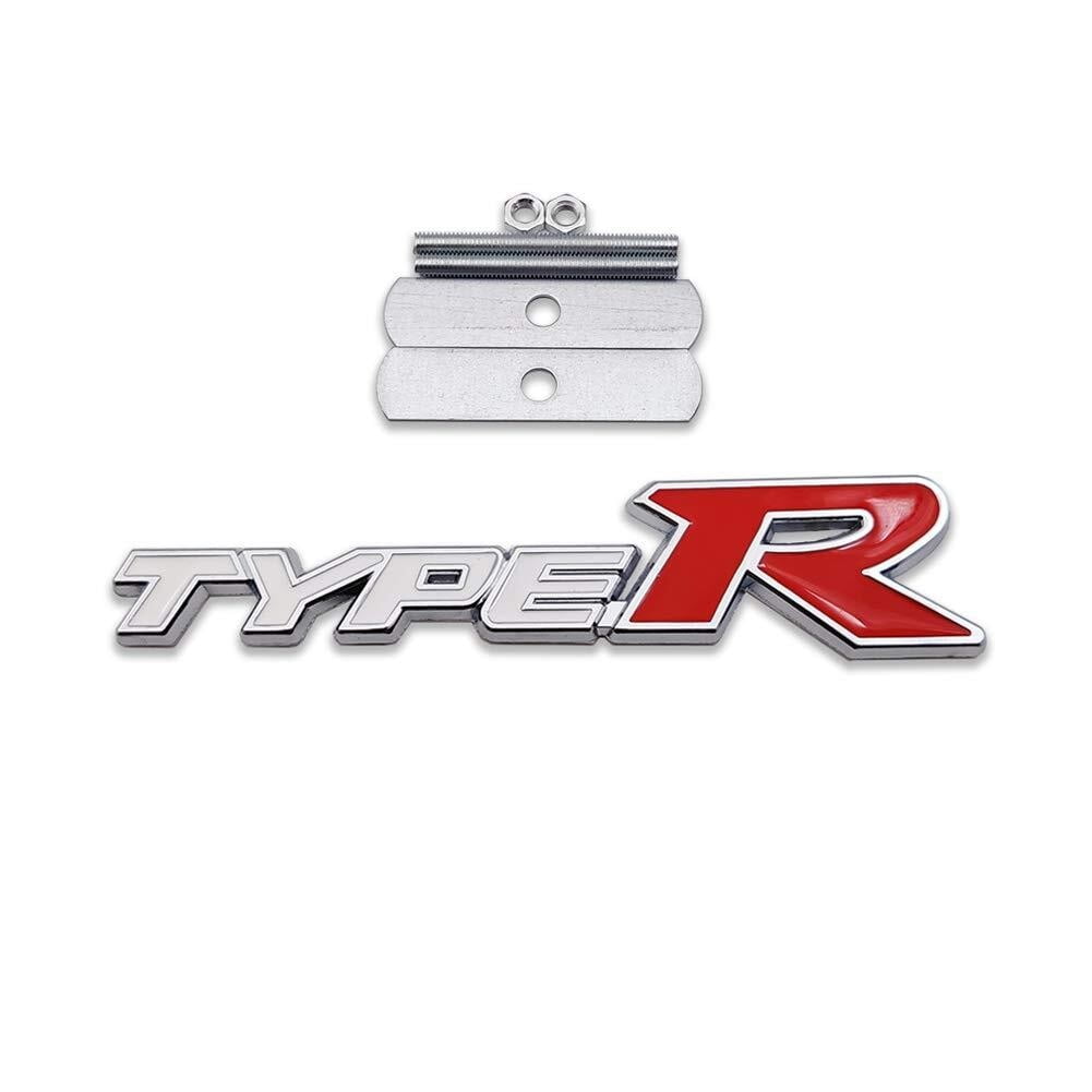 Chrome Metal Type-R Logo Car Emblem Premium 3D Racing Sport Badge Turbo ...