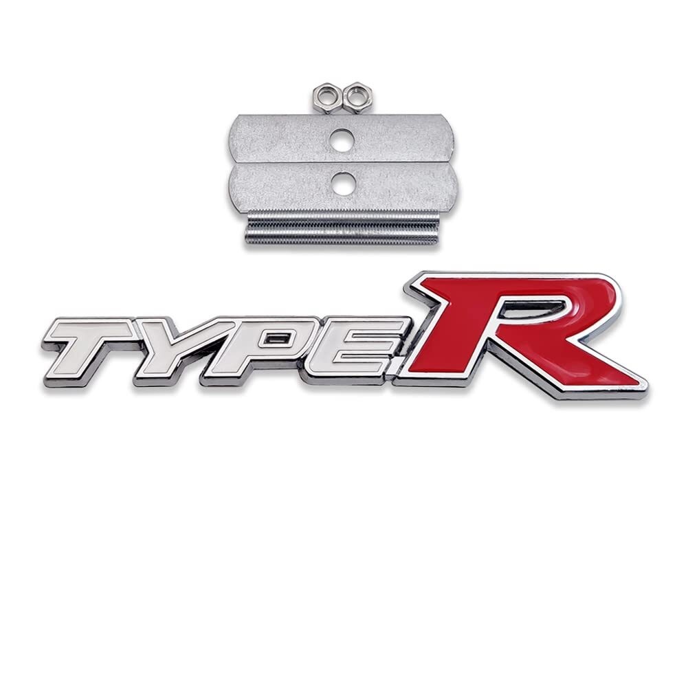 Chrome Metal Type-R Logo Front Grille Emblem 3D Type Racing Sport Grill ...