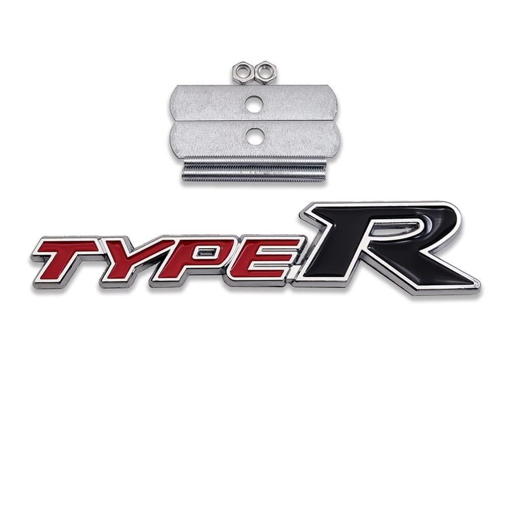 Chrome Metal Type-R Logo Front Grille Emblem 3D Type Racing Sport Grill ...