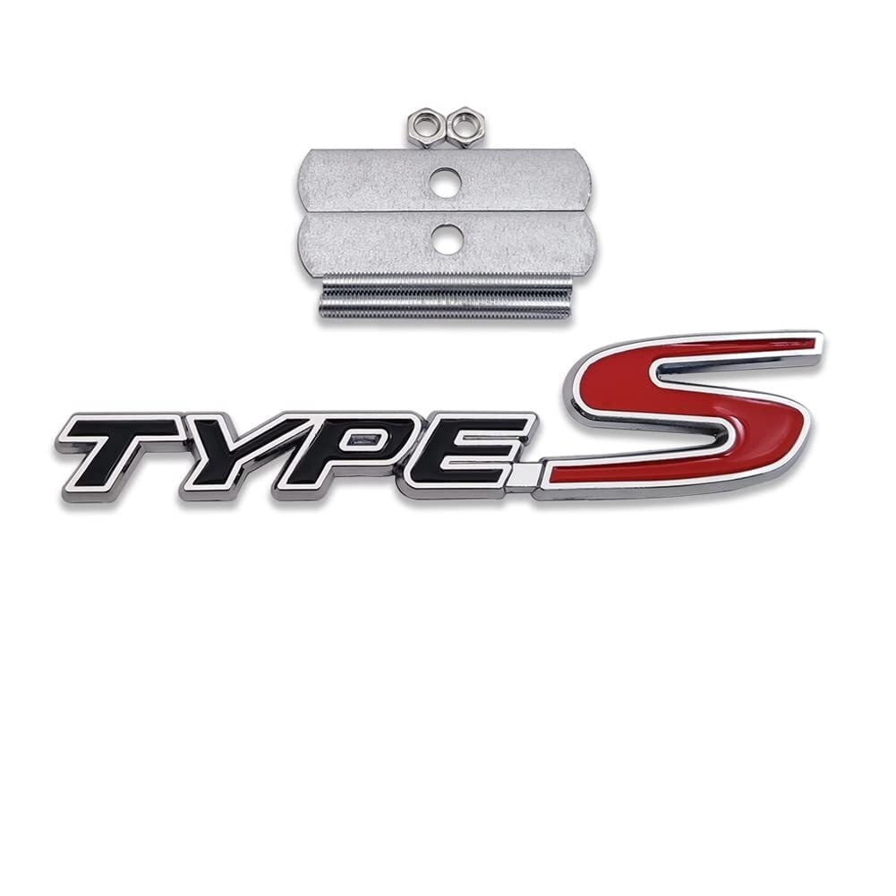 Chrome Metal Type-S Logo Front Grille Emblem 3D Type Sport Grill Badge ...