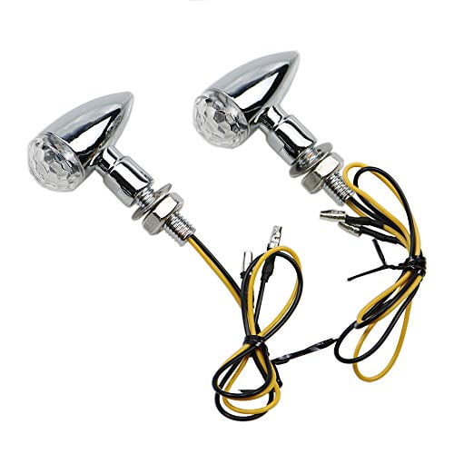 Chrome Mini Bullet Turn Signal Indicator Light For Retro Cafe Racer ...