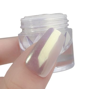 8 Jars Chrome Nail Powder Mirror Effect Holographic Aurora Iridescent ...