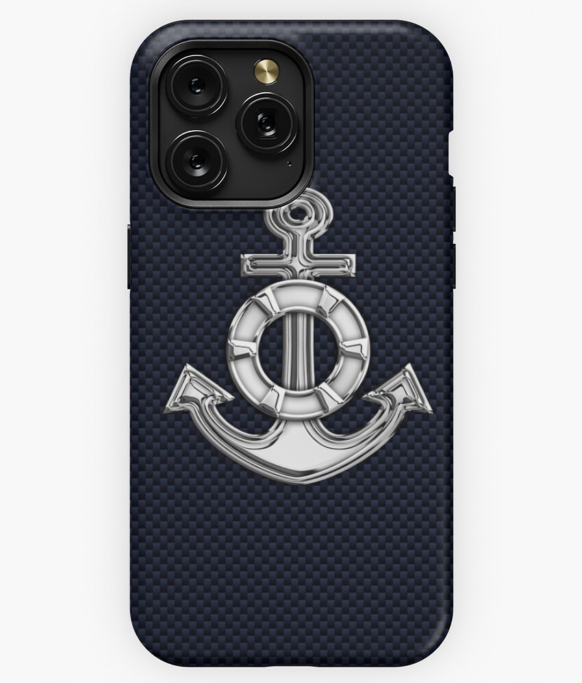 Chrome Nautical Life Anchor Art G217 Phone Case for iPhone17 16 15 14 ...