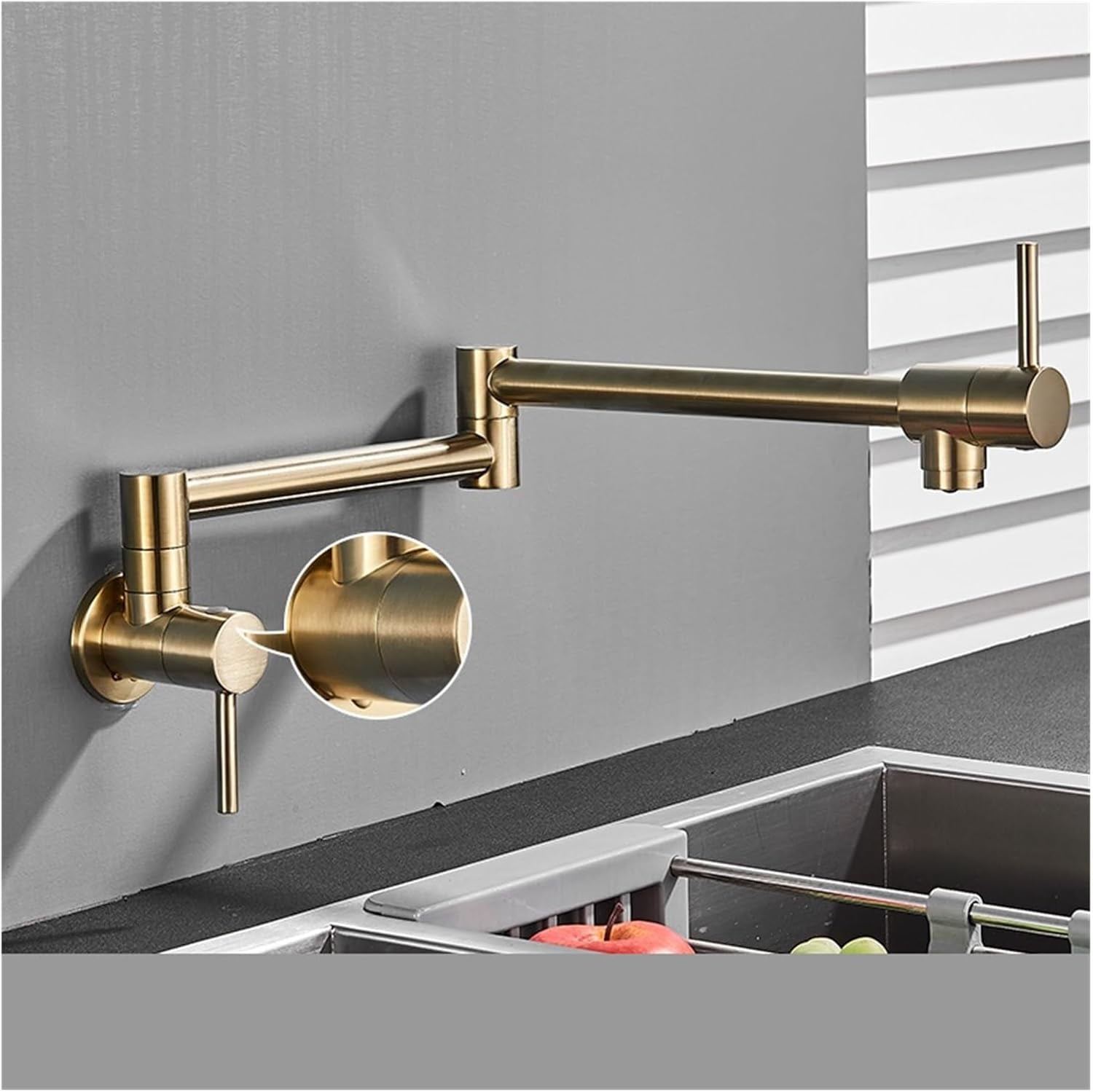 Chrome Nickel Black Brass Pot Filler Tap Wall Mounted Kitchen Faucet ...