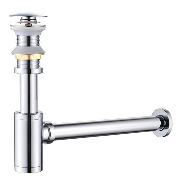 Chrome No Overflow Drain Bathroom Basin Sink Waste P-drain Kit ...