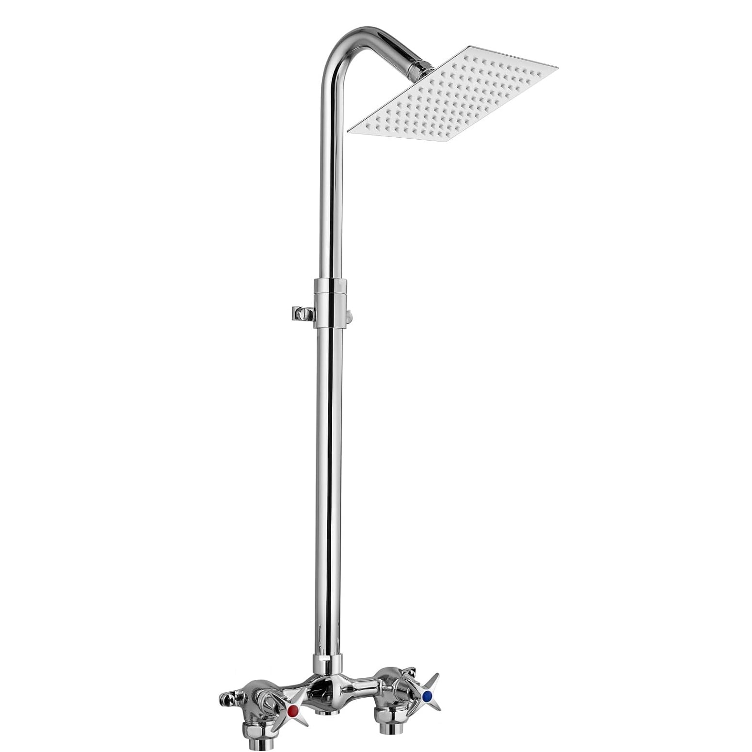 Chrome Outdoor Shower Faucet System Rain Showerhead Exposed Shower ...