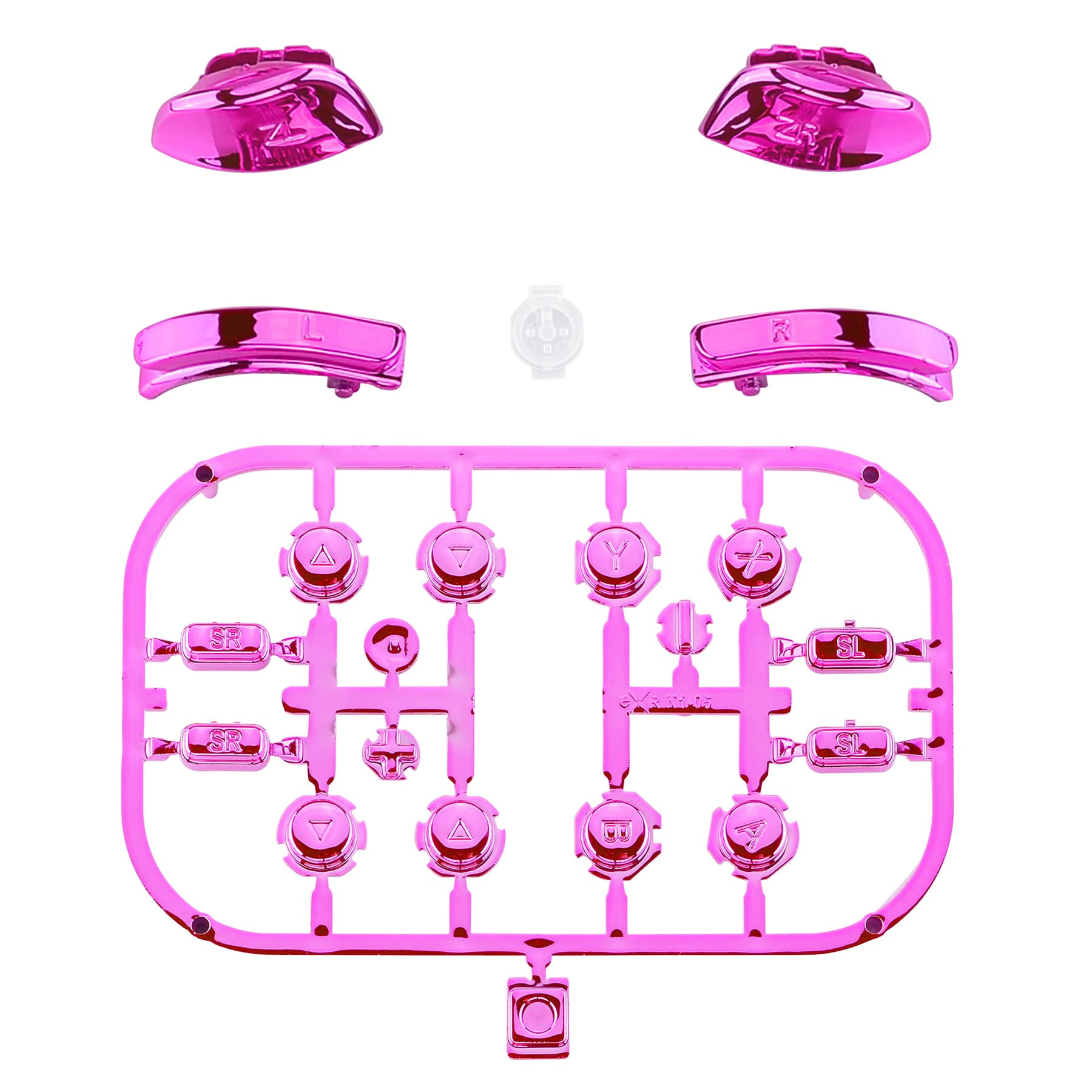 Chrome Pink ABXY Direction Keys SR SL L R ZR ZL Buttons w/Tools for ...