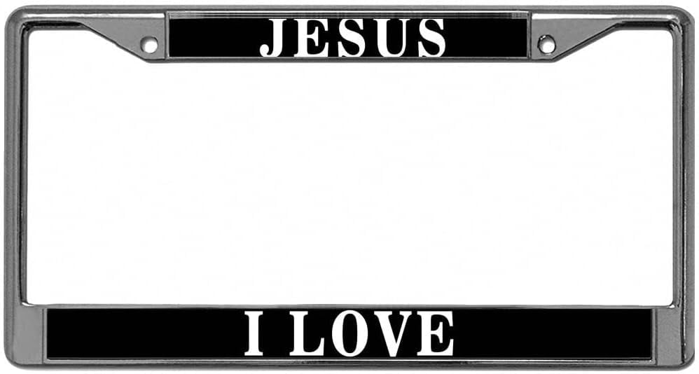 Chrome Plate Frame Jesus I Love Religious License Plate Frame Simple ...