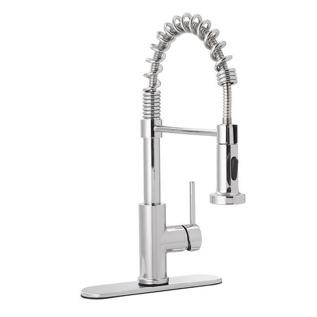 Chrome Plated Contemporary Spring Neck Pull-Down Kitchen Faucet ...
