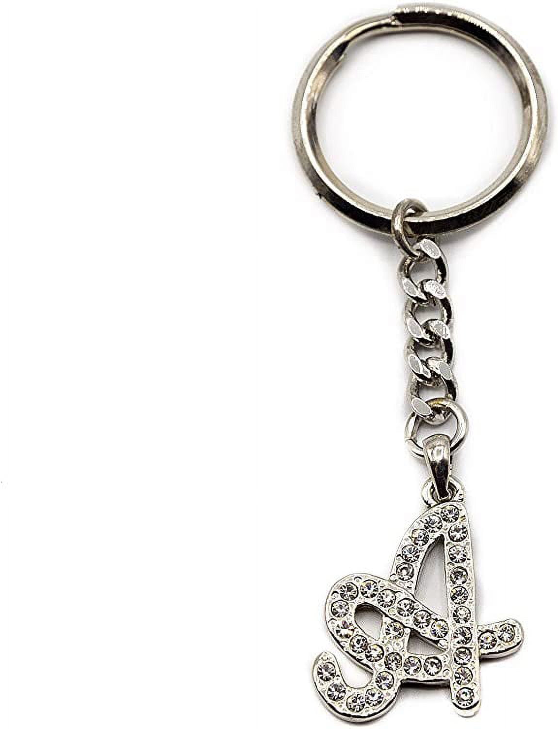Chrome Plated Letter A Keychain Ring With Swarovski Crystals ...