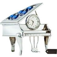 Matashi 24K Gold Plated Vintage Piano Desk Clock with Crystal Studded ...