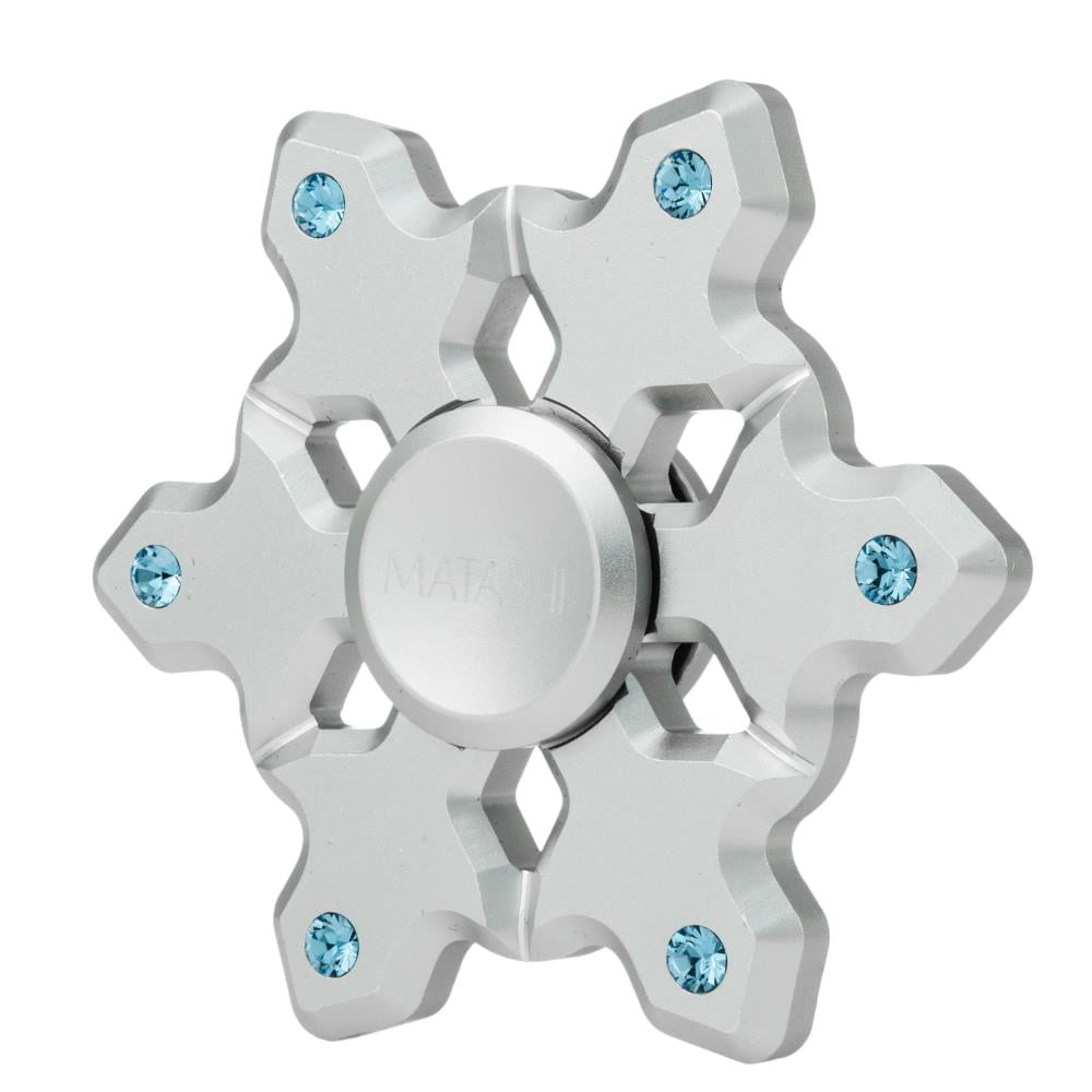 Chrome Plated Snowflake Fidget Spinner Toy, Hand Finger Spinner Stress ...