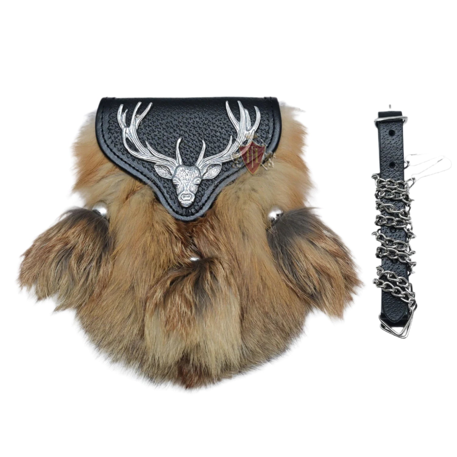 Chrome Plated Stag Semi Dress Fur With Black Leather Sporran - Walmart.com