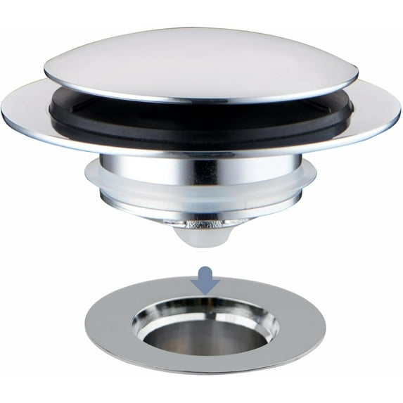 Chrome Plated Universal Tub Dain Stopper, Pop Up Bath Drain Tip Toe ...