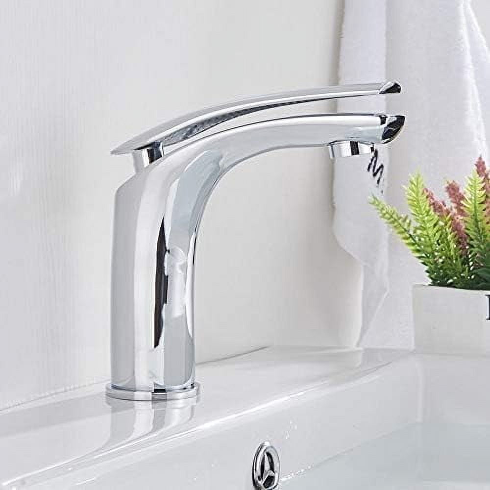 Chrome Polished Basin Faucet Sink Basin Faucets Single Handle Single ...