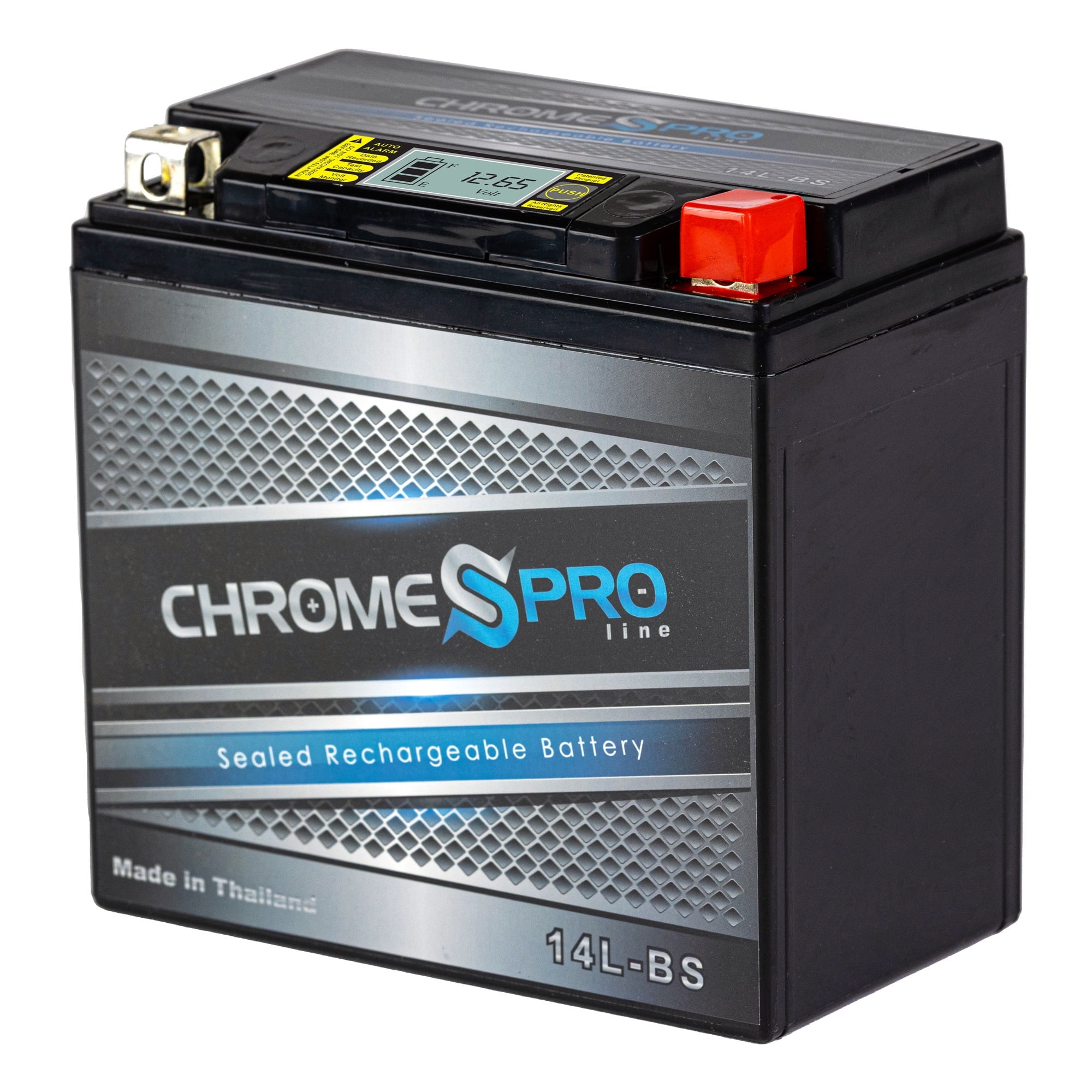 Chrome Pro Battery YTX14L-BS (14L-BS 12Volt, 14Ah) iGel AGM Motorcycle ...