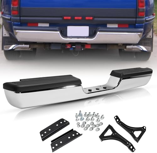 Chrome Rear Bumper Compatible with 1994-2002 Dodge Ram 1500 2500 3500 ...
