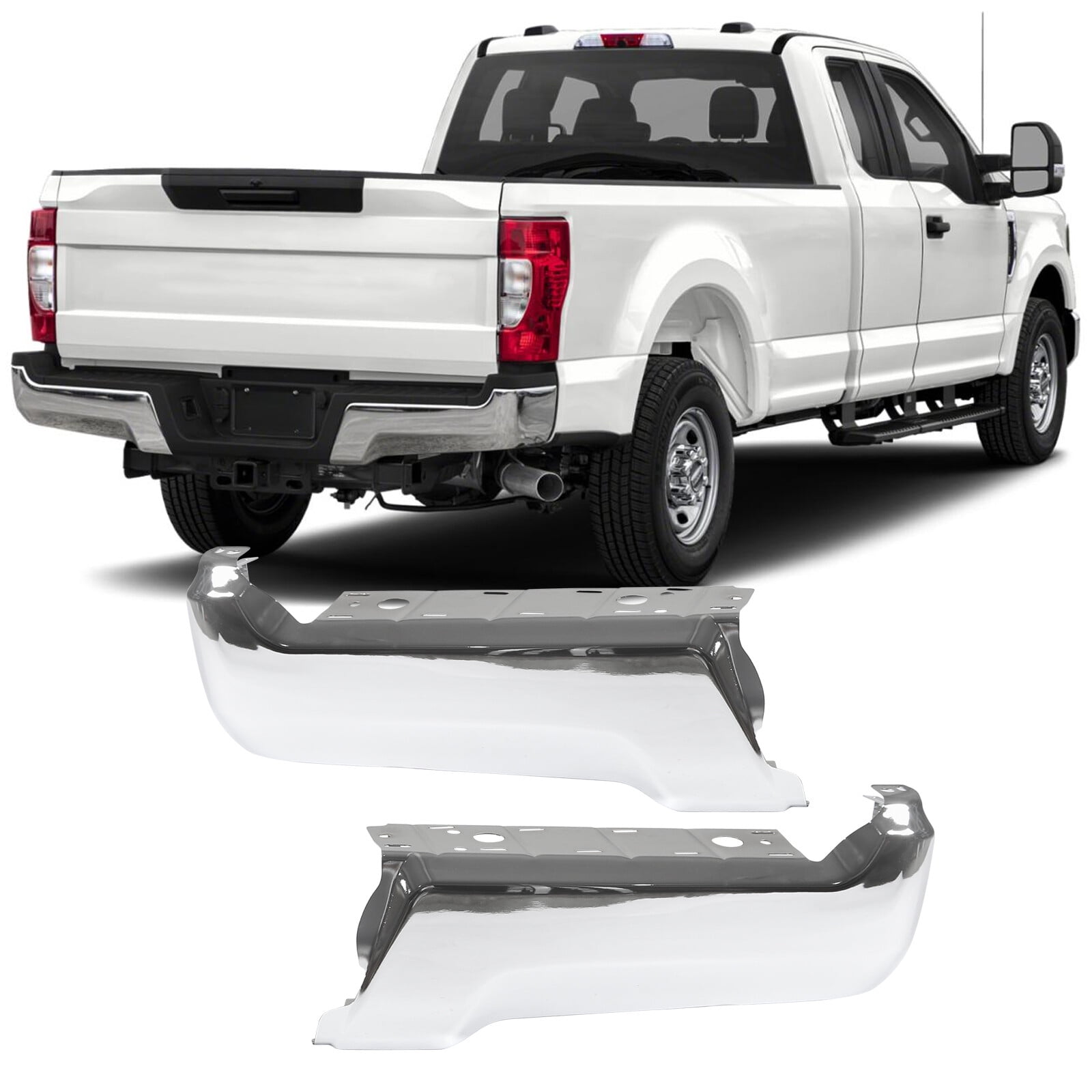 Chrome Rear Bumper End Caps Fits 2017-2022 Ford F250 F350 Super Duty W ...