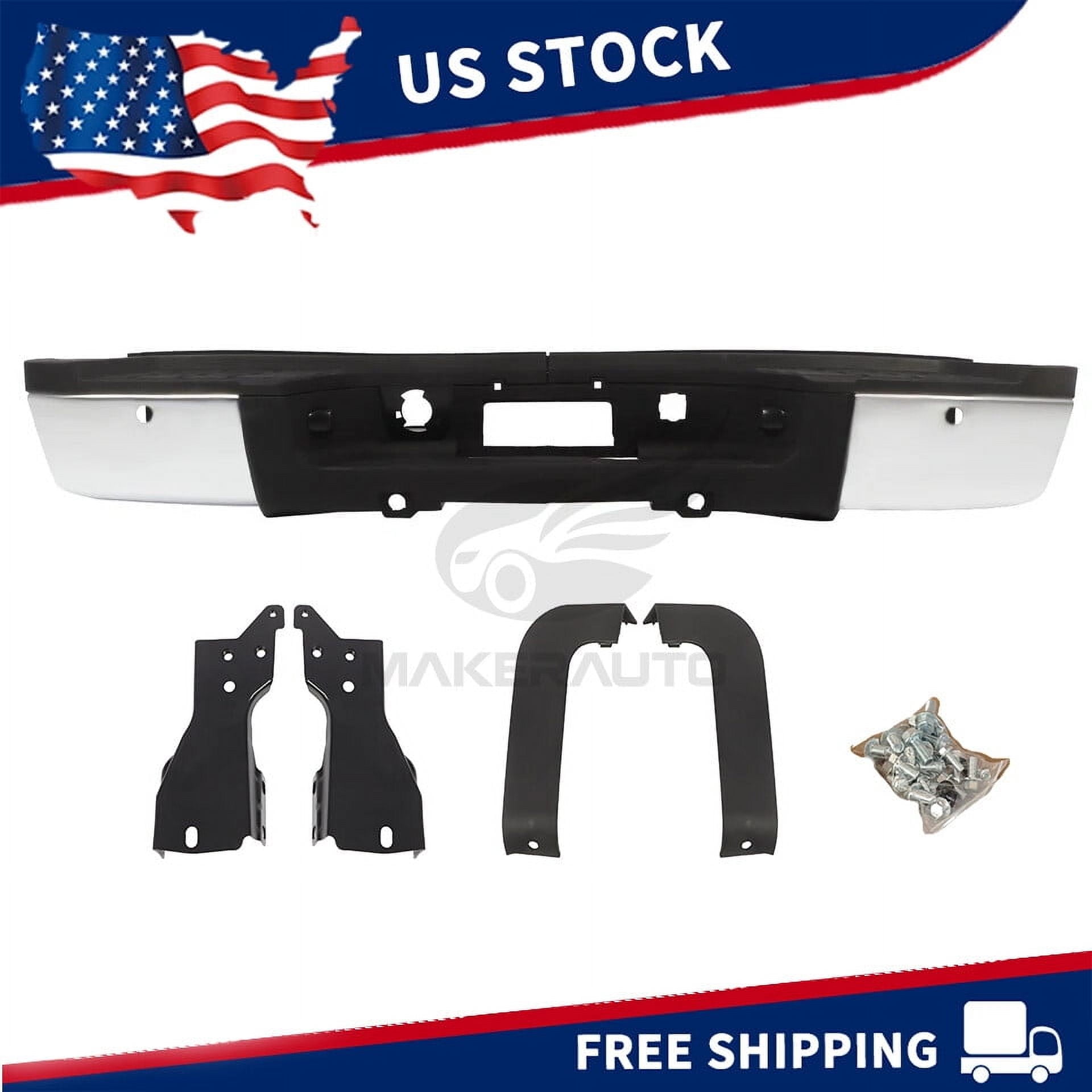 Chrome Rear Step Bumper W/Hole For 2011-2014 Chevy Silverado Sierra ...