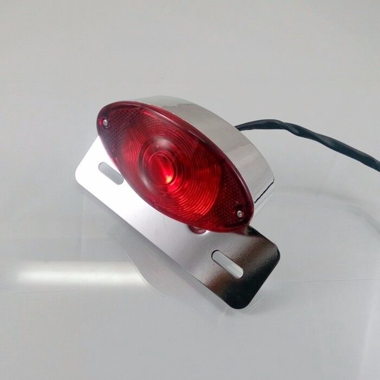 Chrome Retro Vintage Oval Brake Tail Light Cruiser Chopper Bobber Old ...