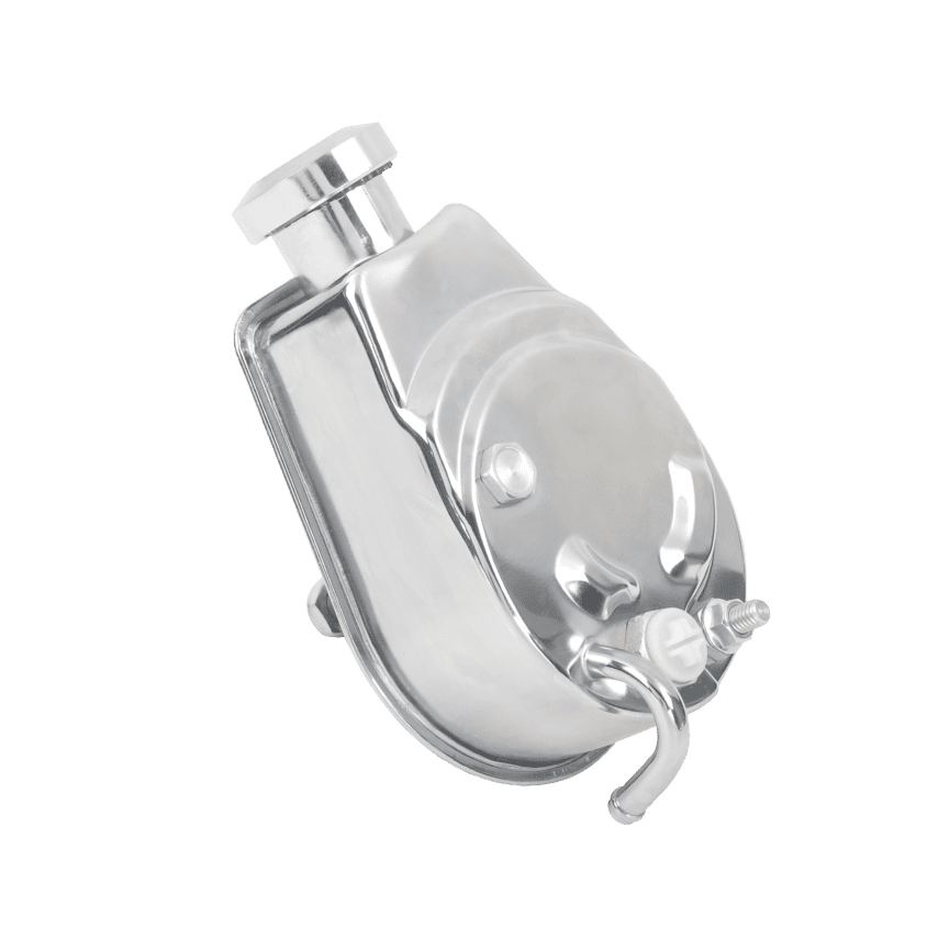 Chrome Saginaw Power Steering Pump Keyway Style Chevy Ford GM Chrysler ...