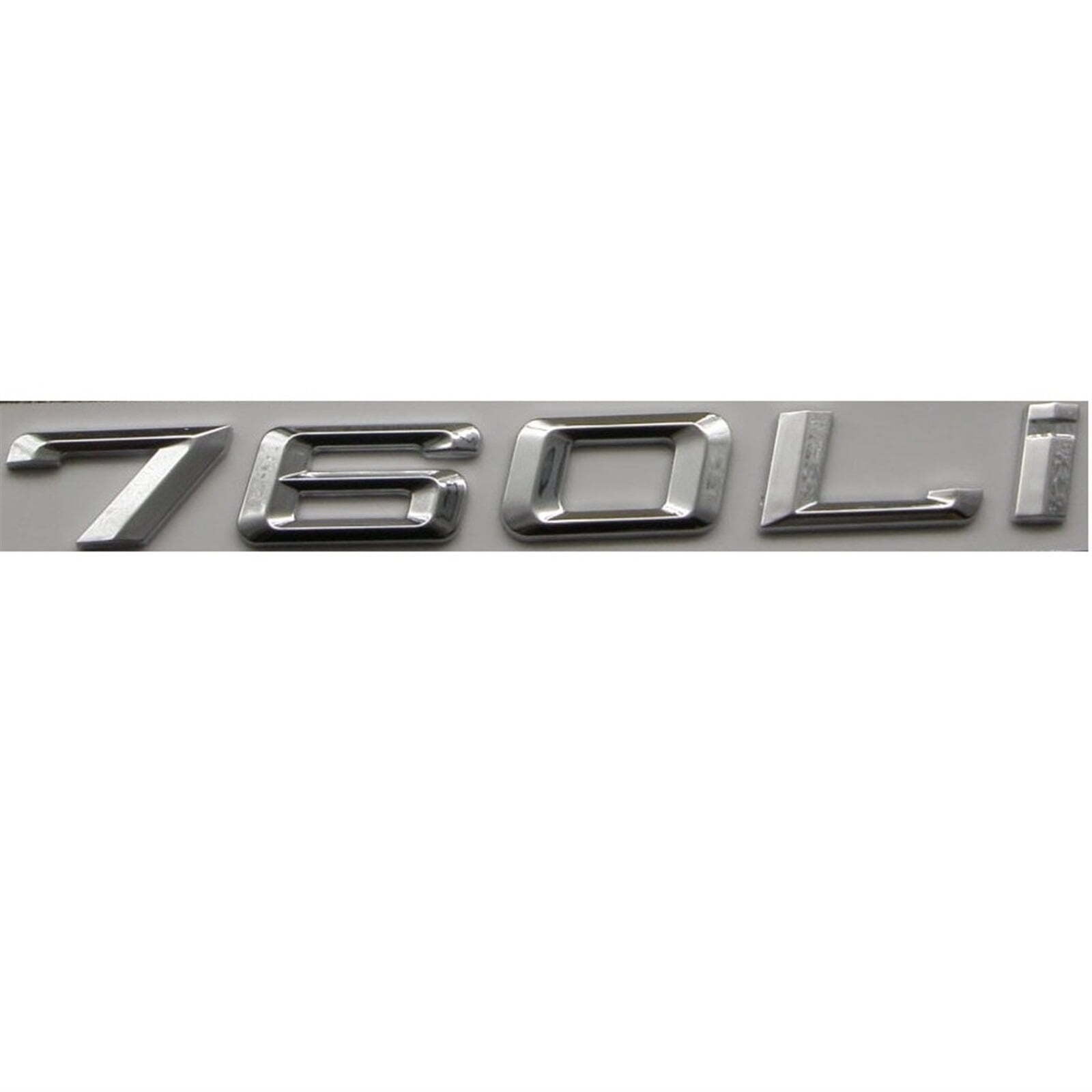 Chrome Shiny Silver ABS Number Letters Word Car Trunk Badge Emblem ...