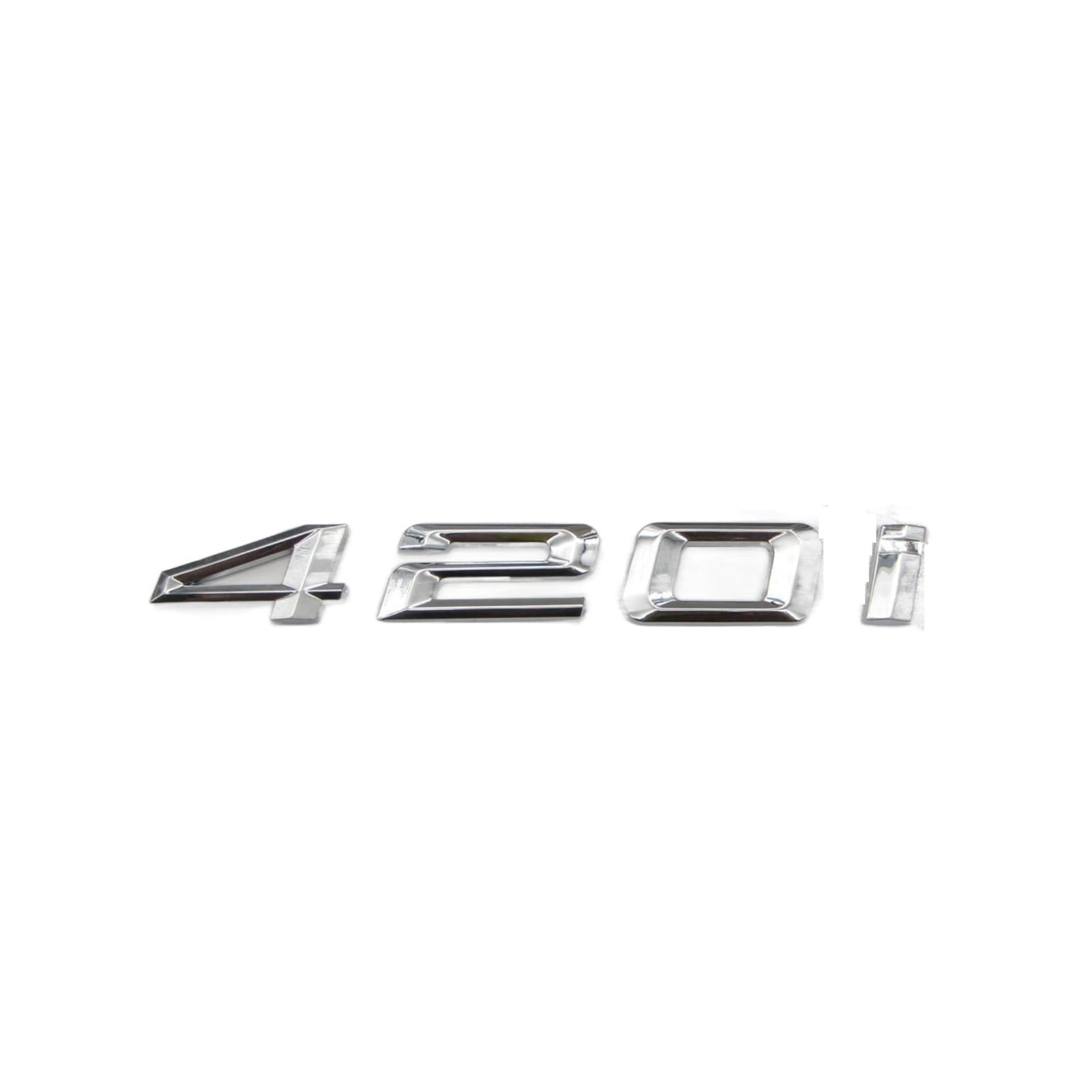 Chrome Shiny Silver ABS Number Letters Word Car Trunk Badge Emblem ...