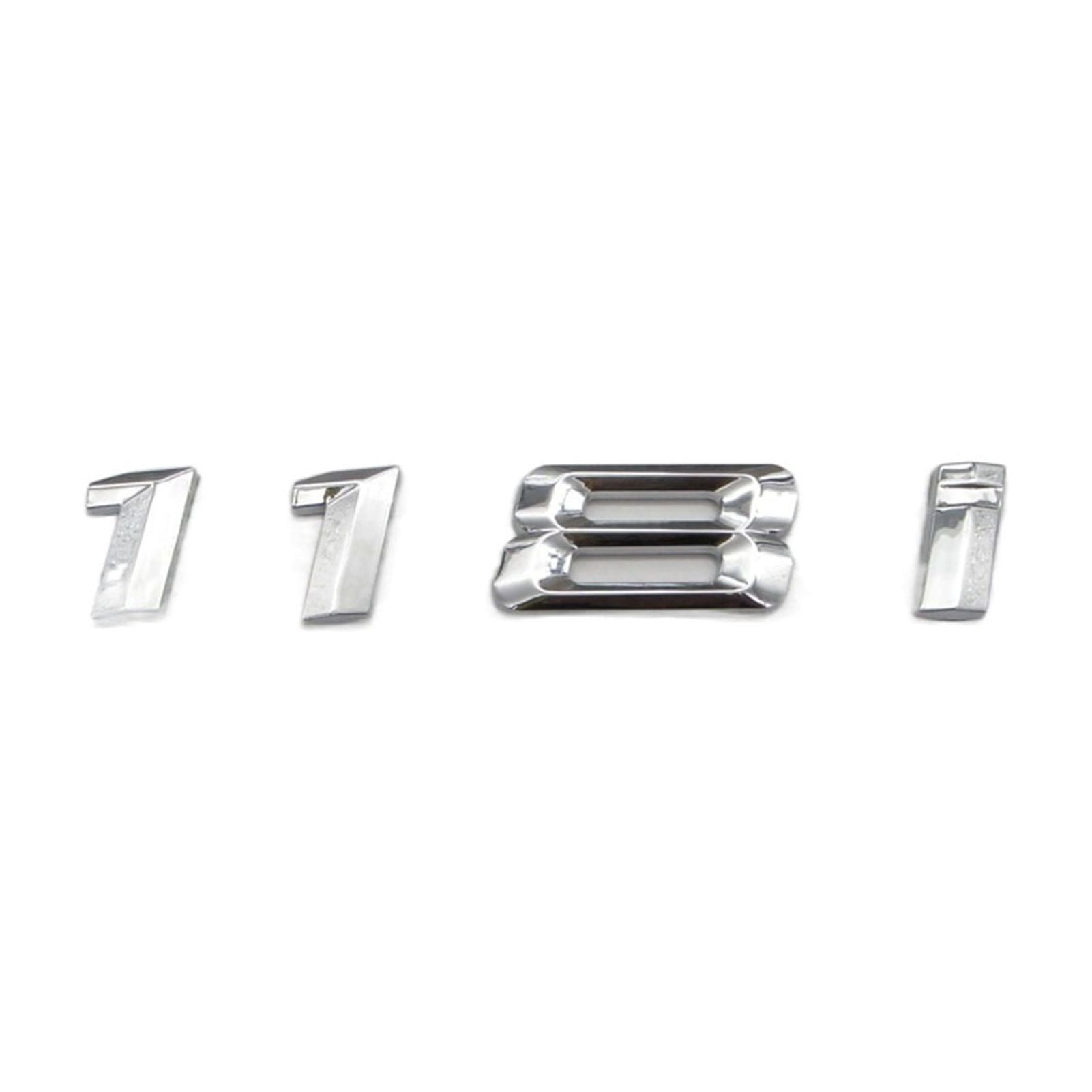 Chrome Shiny Silver ABS Number Letters Word Car Trunk Badge Emblem ...