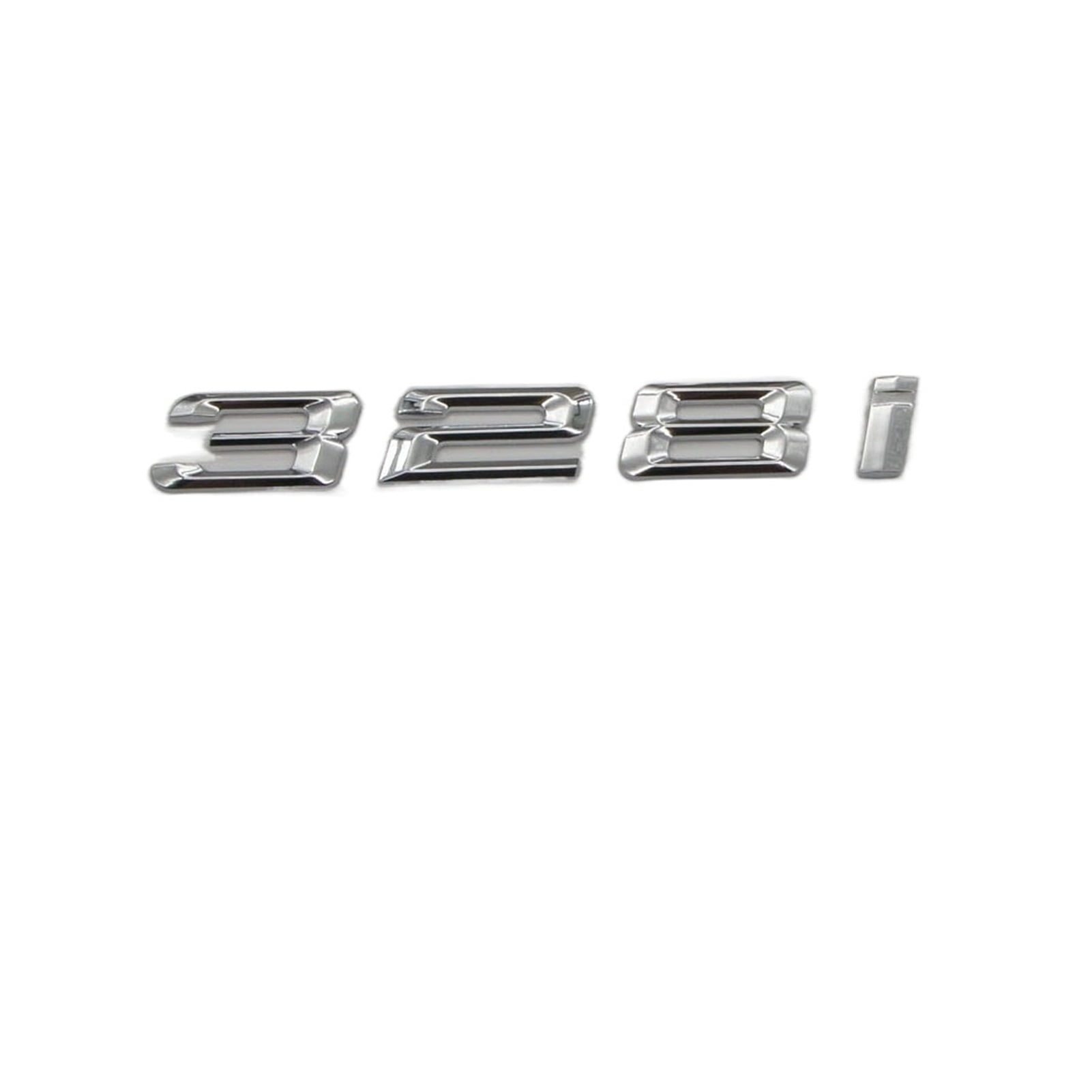 Chrome Shiny Silver ABS Number Letters Word Car Trunk Badge Emblem ...