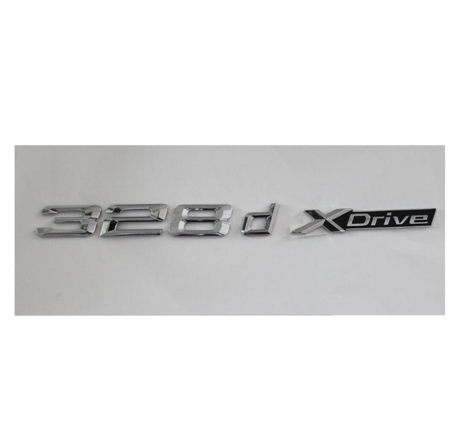 Chrome Shiny Silver ABS Number Letters Word Letter Car Trunk Badge ...