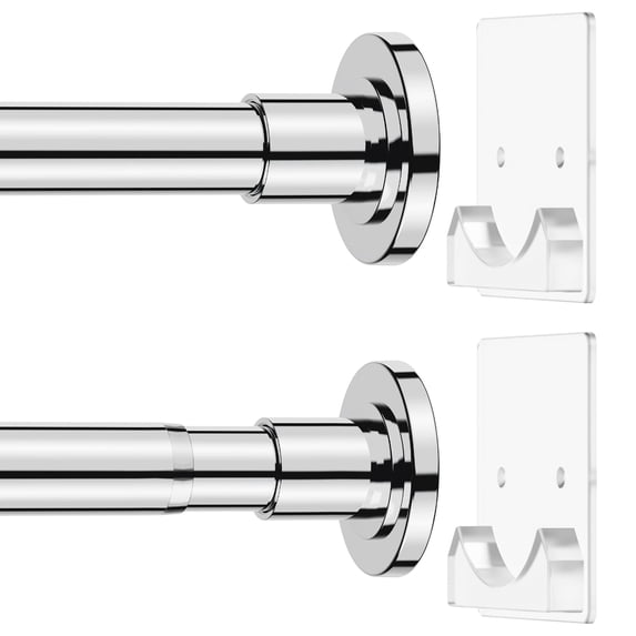 Chrome Stainless Steel Adjustable Shower Curtain Rod 32-80 Inch ...