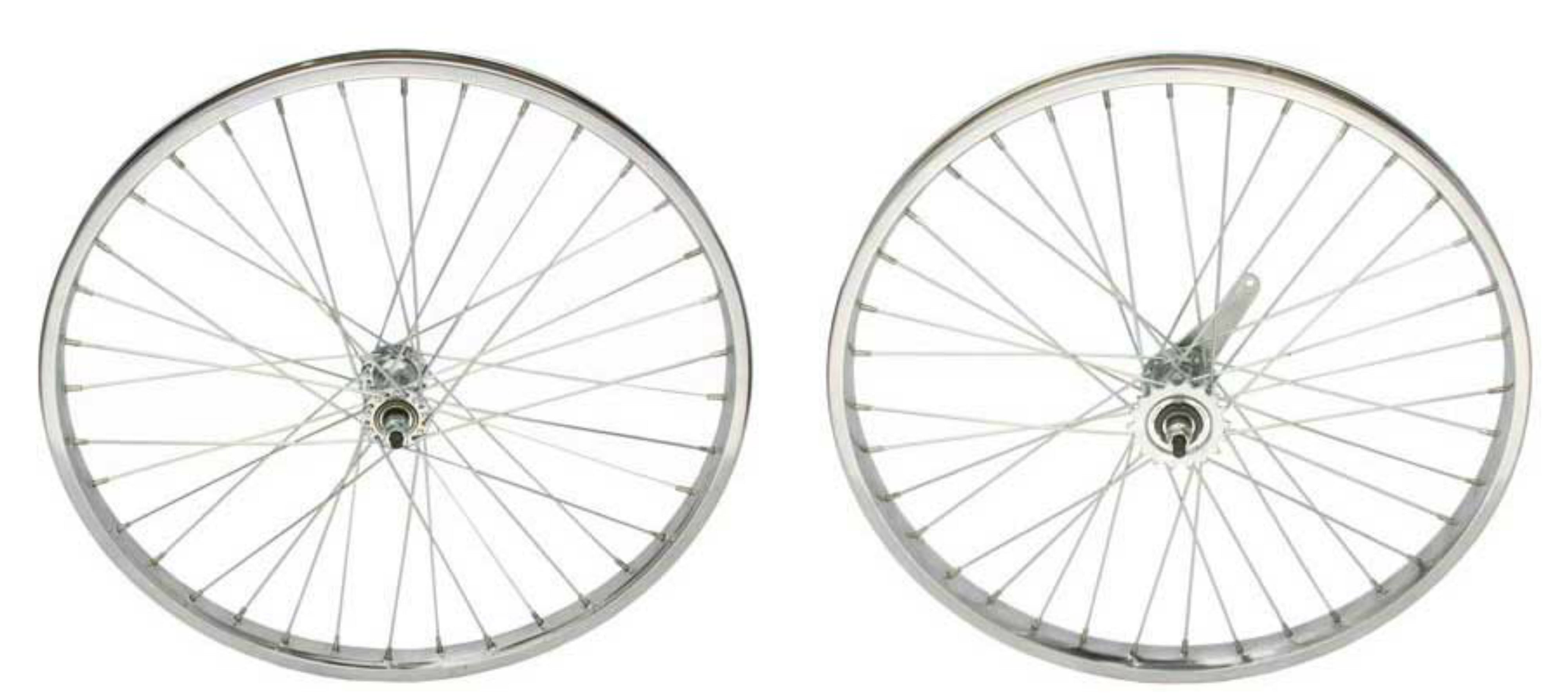 Chrome Steel 24" by 1.75 Wheel Set. Front and Back Coaster Wheel ...