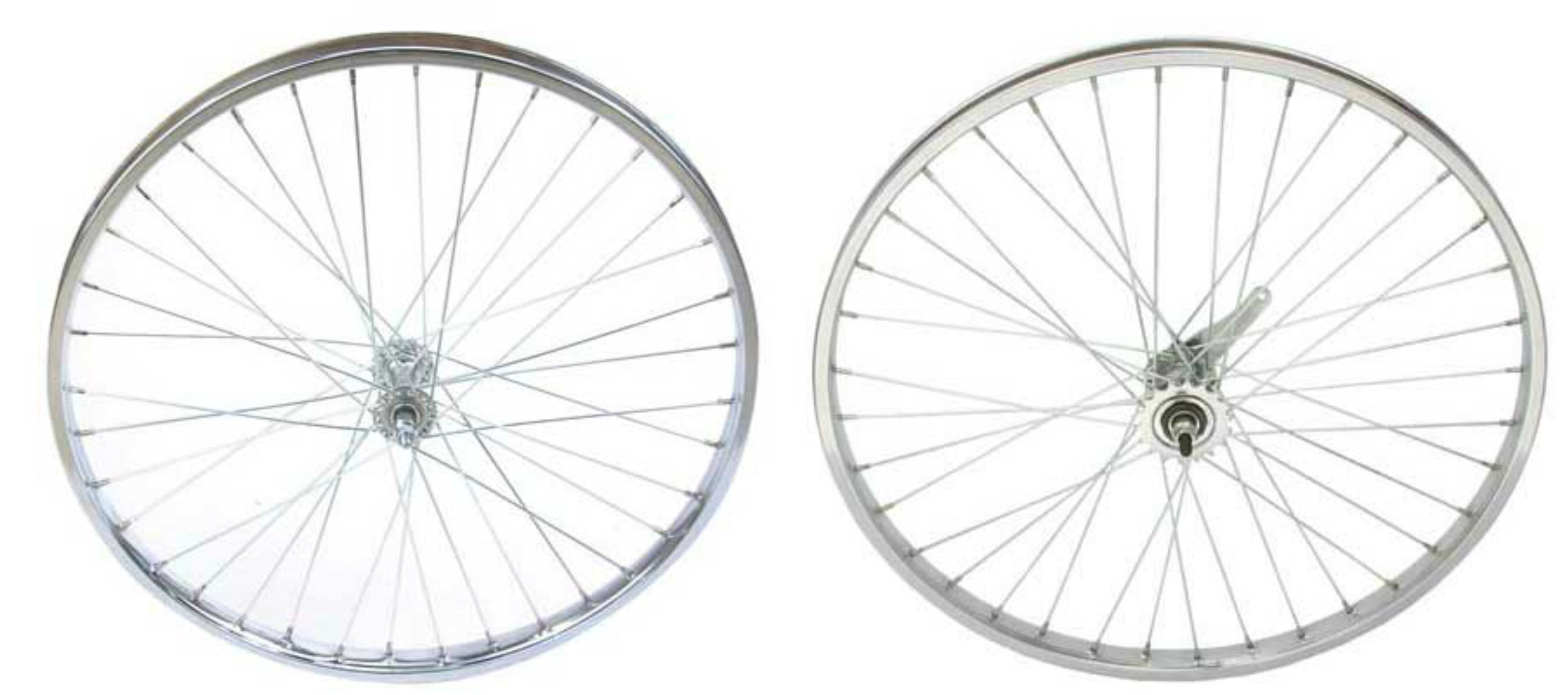 Chrome Steel 26" by 1.75" Wheel Set. Front and Back Coaster Wheel ...