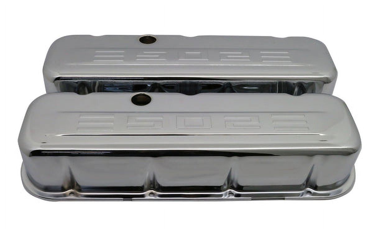 Chrome Steel Tall Valve Covers CID 502 Logo For 1965-00 Chevy Big Block ...