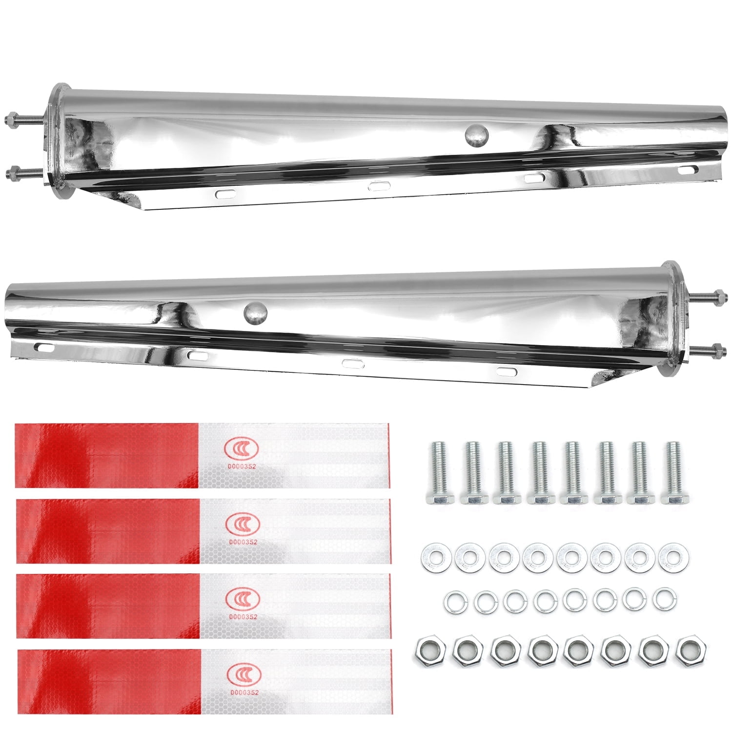 Chrome Straight Spring Loaded Mud Flap Hanger fit for semi Trucks, 2.5 ...