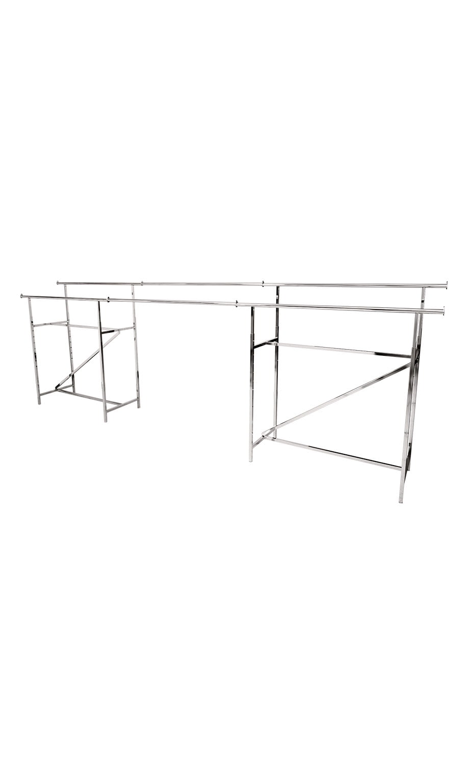 SSWBasics Chrome Tandem Rails for Chrome Double-Rail Clothing Rack with ...