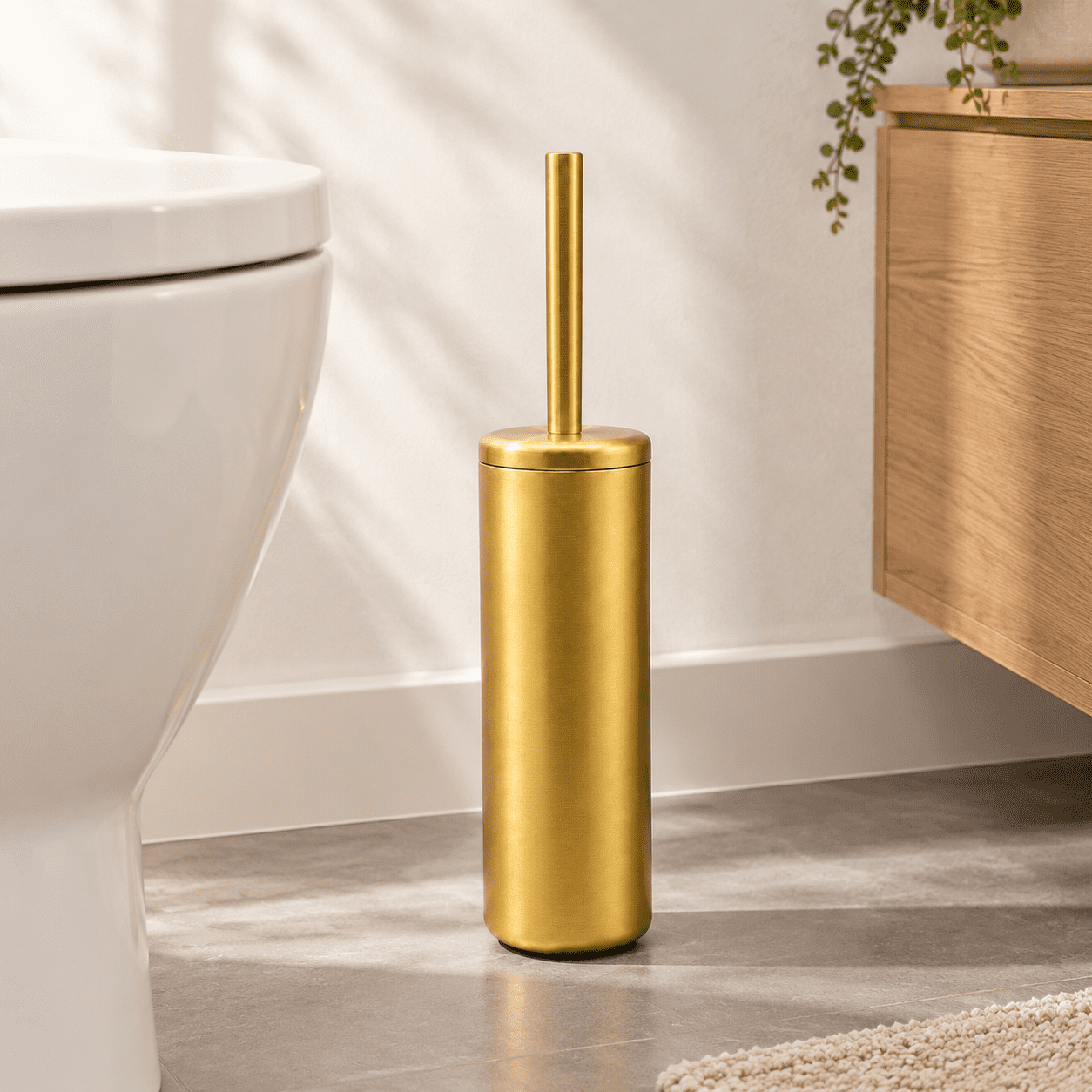 Chrome Toilet Brush And Holder Set Extra Long Handled Bowl Stainless ...